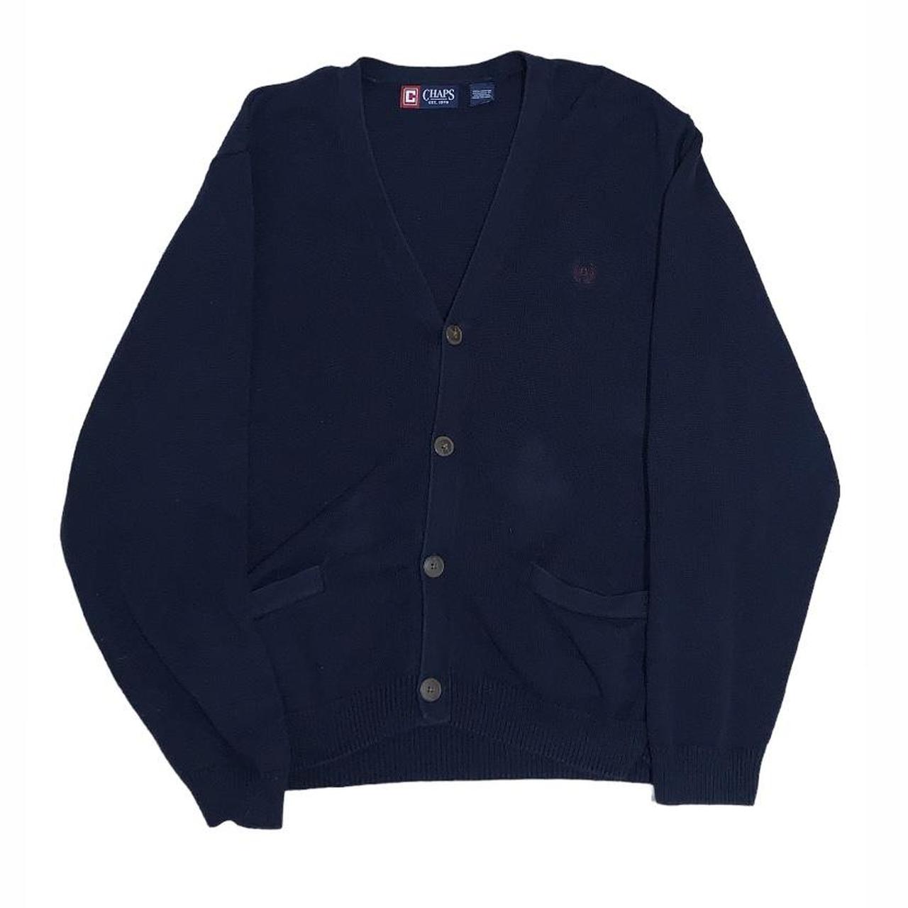 Oversized navy blue chaps cardigan perfect for... - Depop