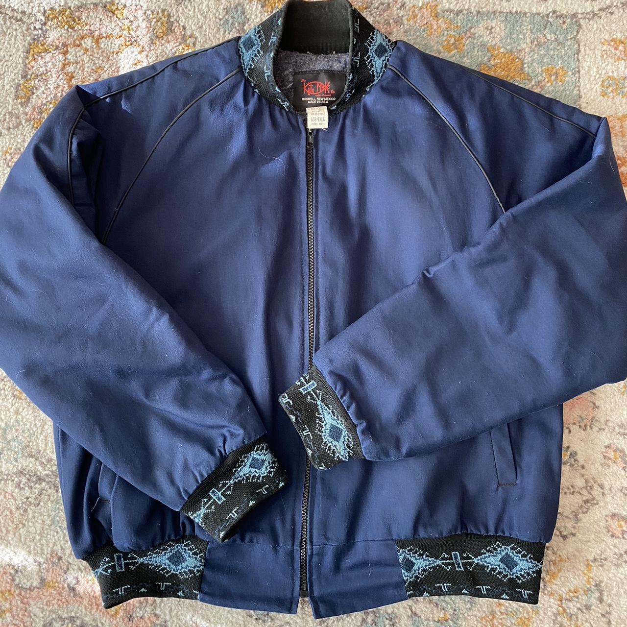 Vintage Blue Bomber Jacket In great condition.... - Depop