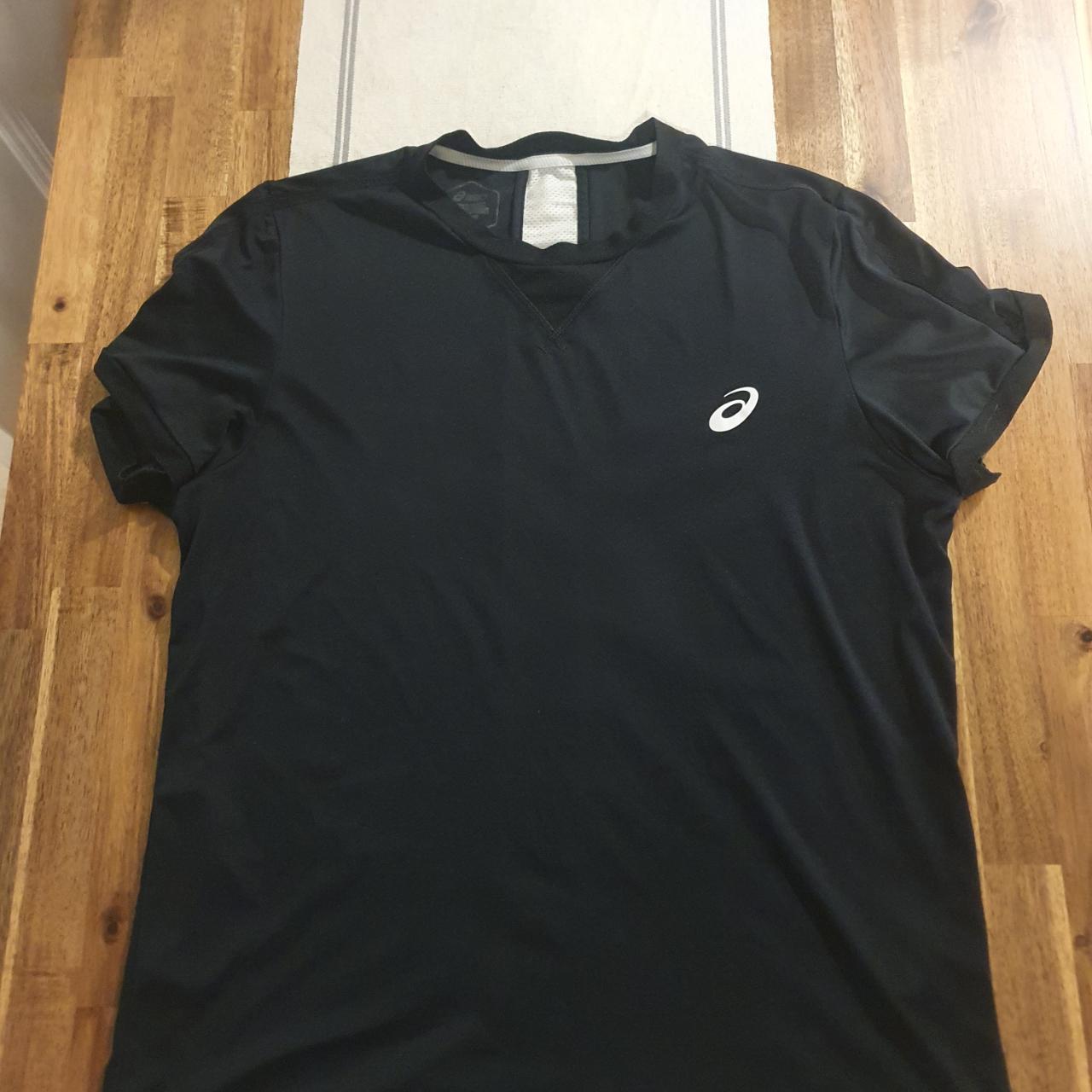 Asics Tennis T-Shirt Colour: Black Size:... - Depop