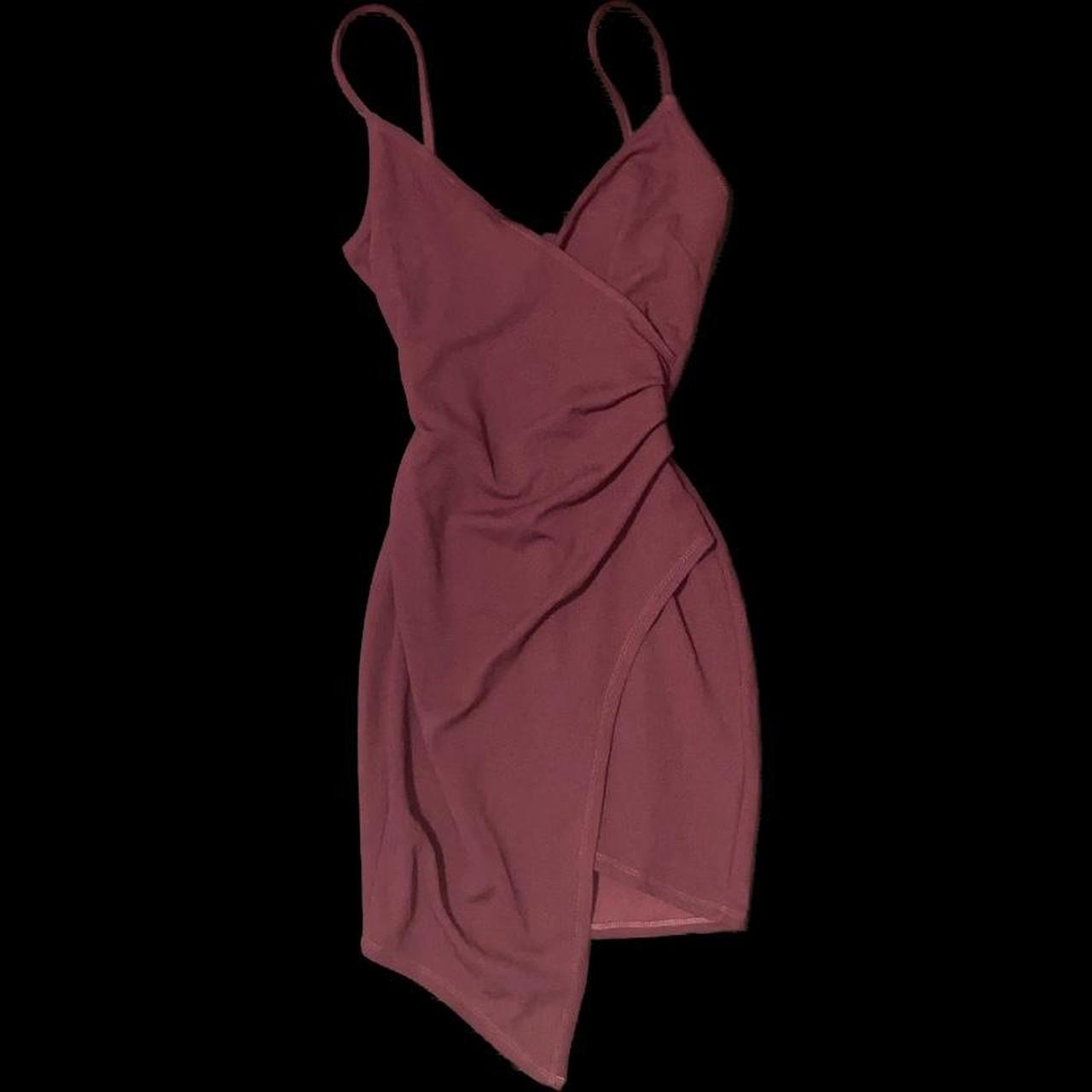 Sirens red body con dress with high low and wrapped... - Depop