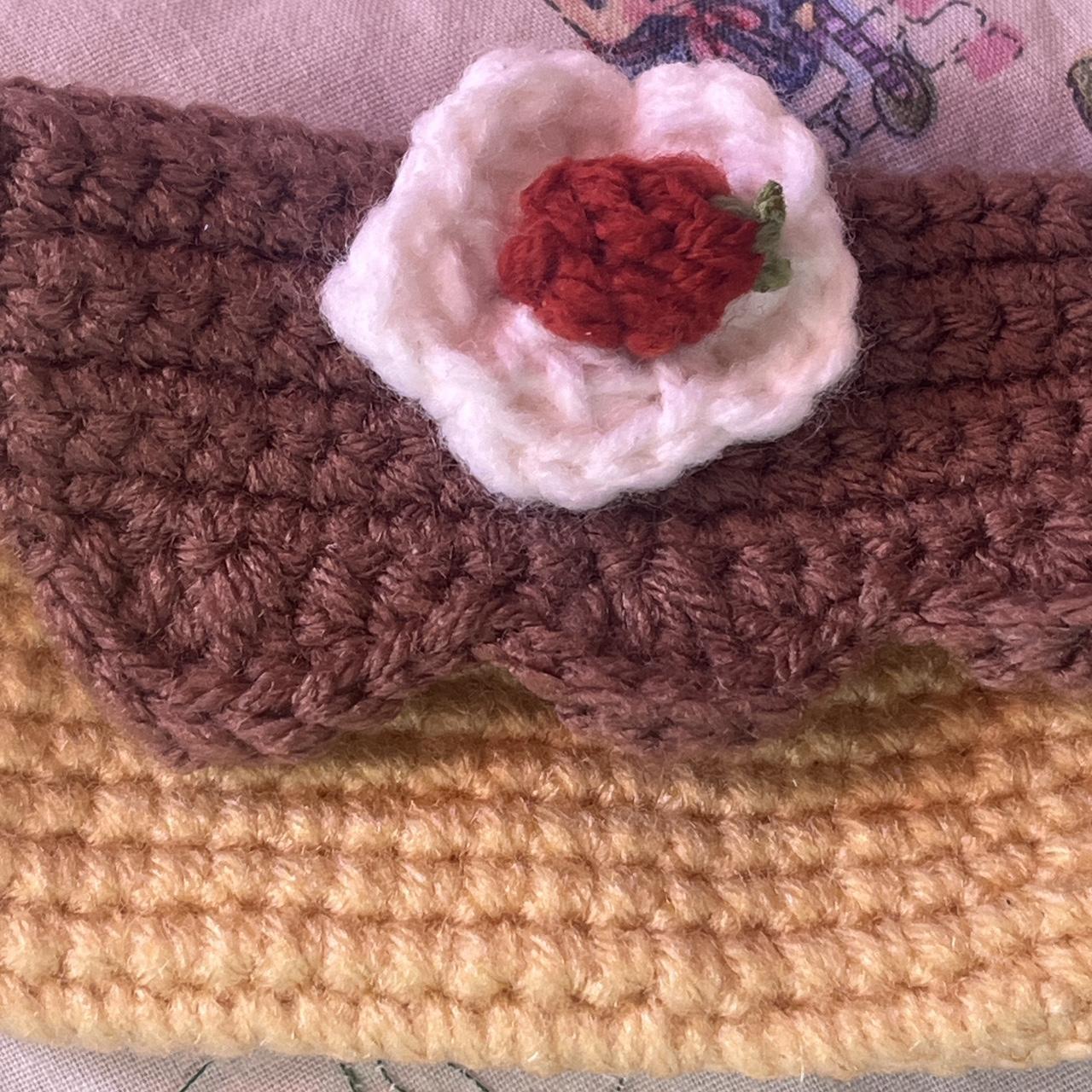pudding crochet pouch handmade! can comfortably fit... - Depop