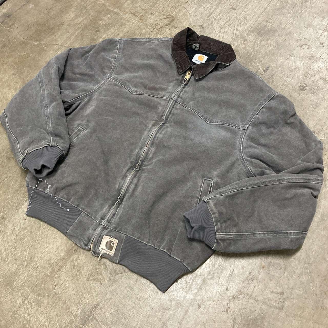 90s Mocha Brown Carhartt Santa Fe Quilt Lined Jacket... - Depop