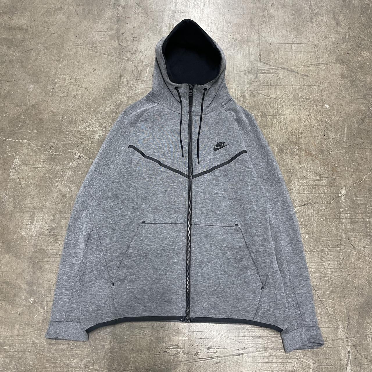 Gray Nike Tech Fleece Hooded Zip Up Jacket Size... - Depop