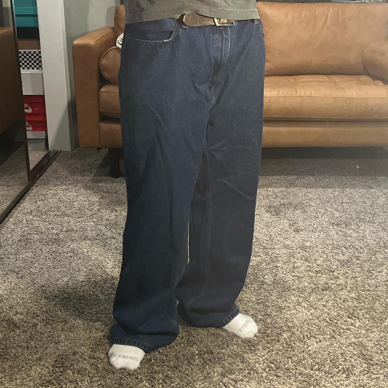 Baggy Faded Glory jeans! waist: 42 inseam: 32 model... - Depop