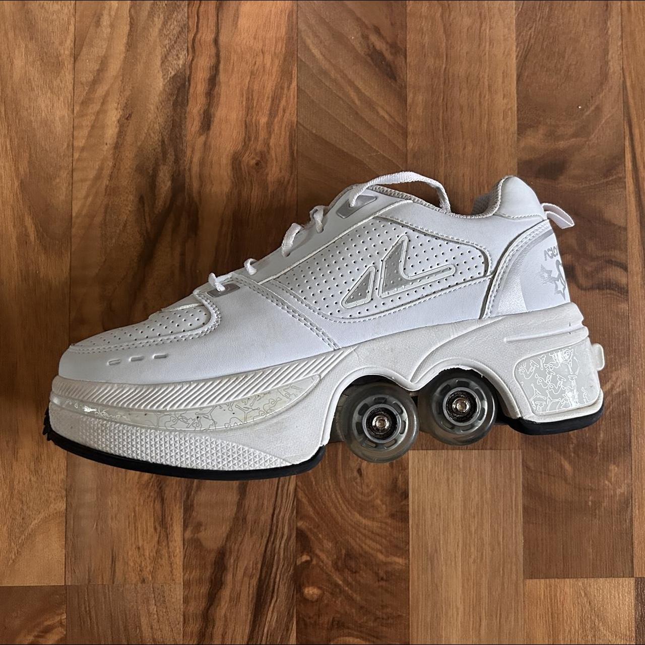 Coolest sneakers with pop out roller skates. Size 9.... - Depop