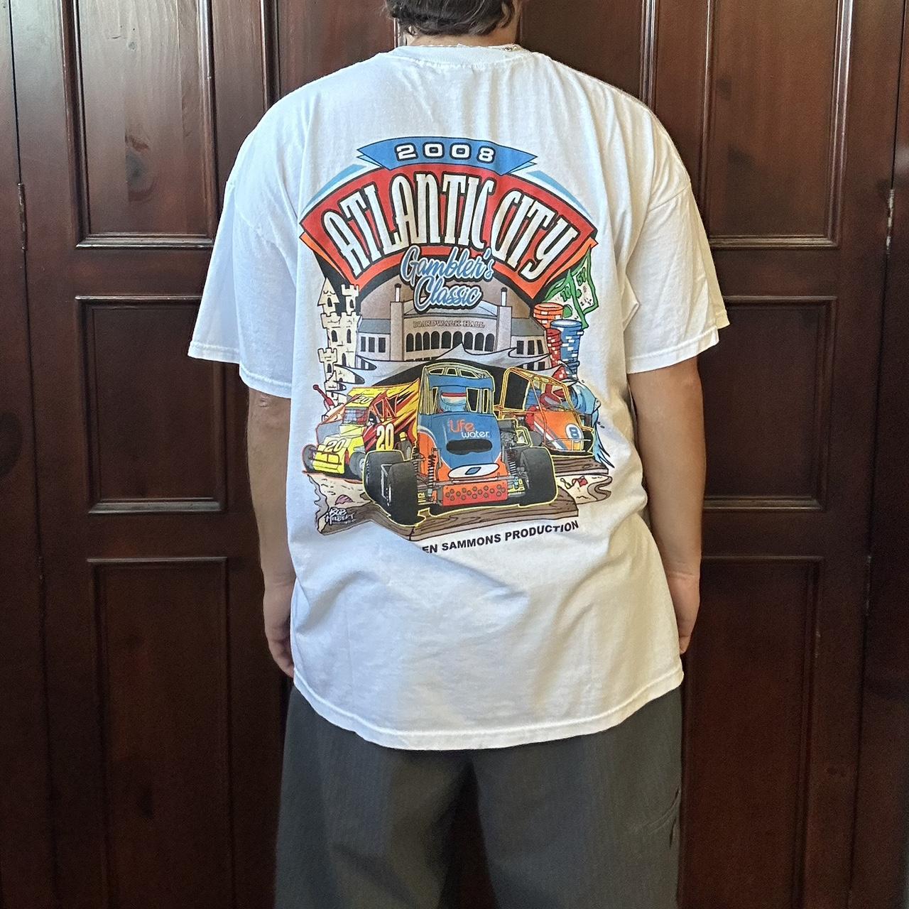 Y2K vintage Atlantic City race car t-shirt •size... - Depop