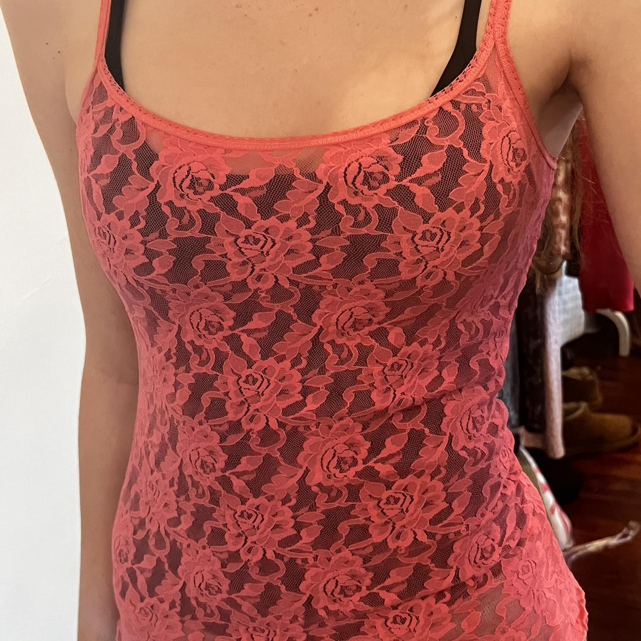 Hanky Panky Neon Pink Lace Tank Top Super Cute Just Depop