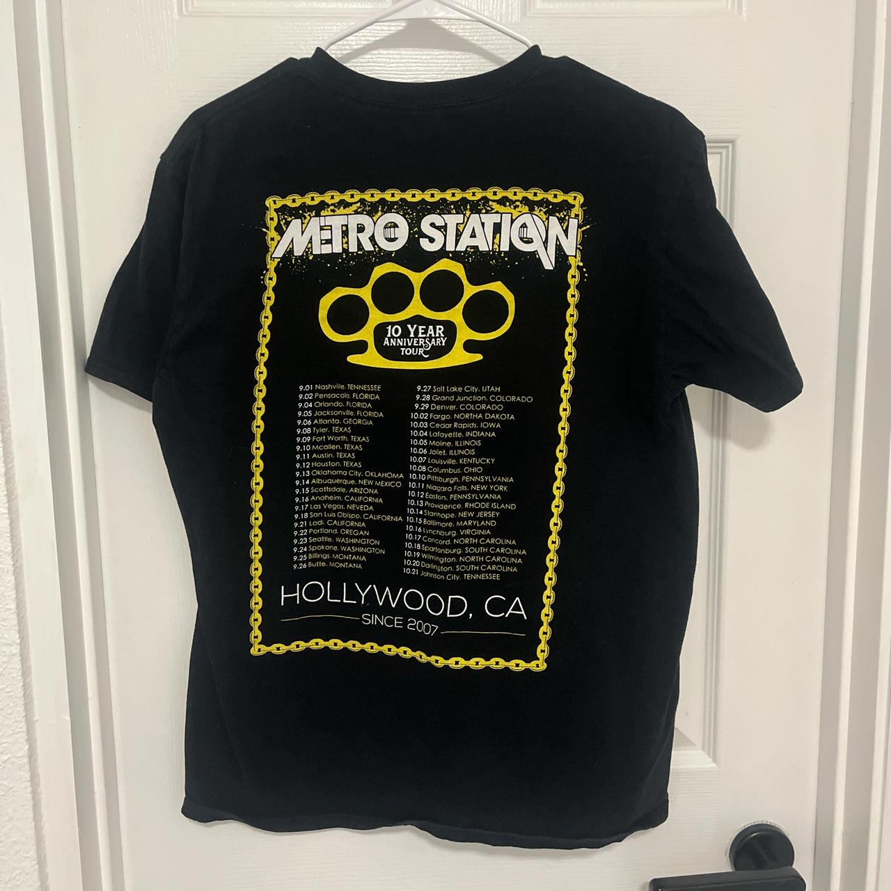 Black and yellow Metro Station band tee #punkrock | Depop