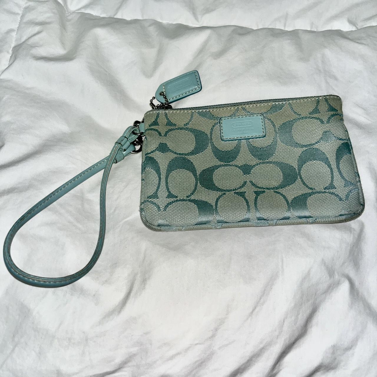 Small light blue Coach wristlet - Depop