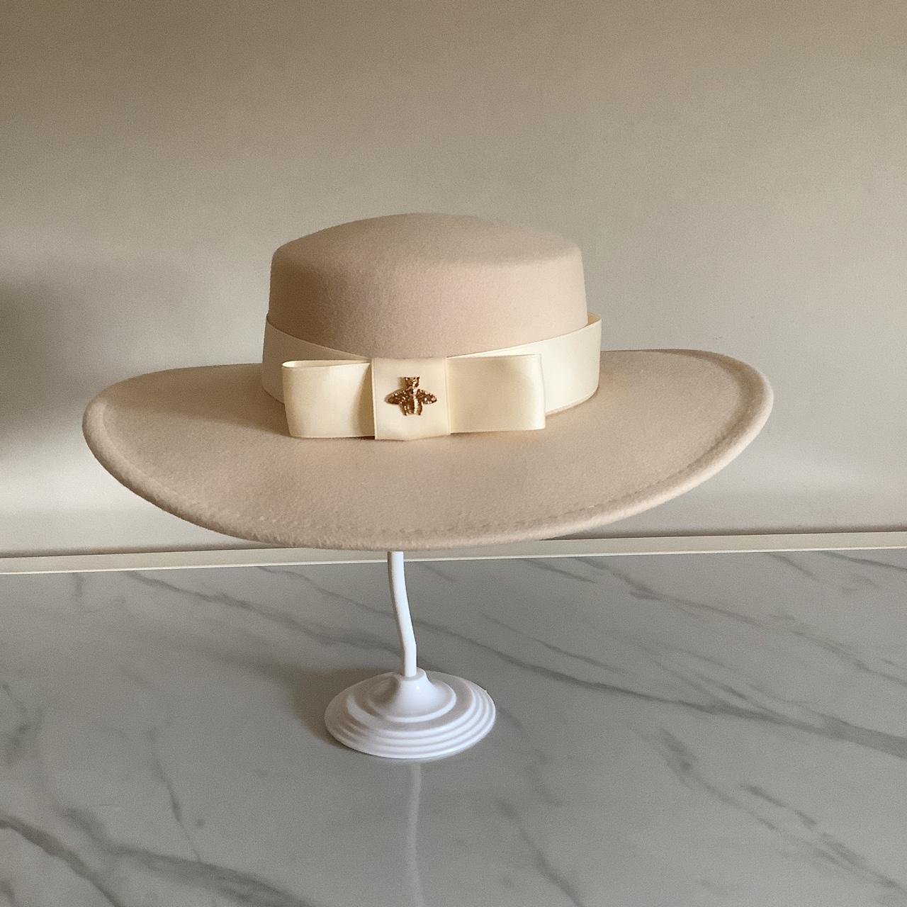Stunning cream wool felt wide brim hat Cream... - Depop