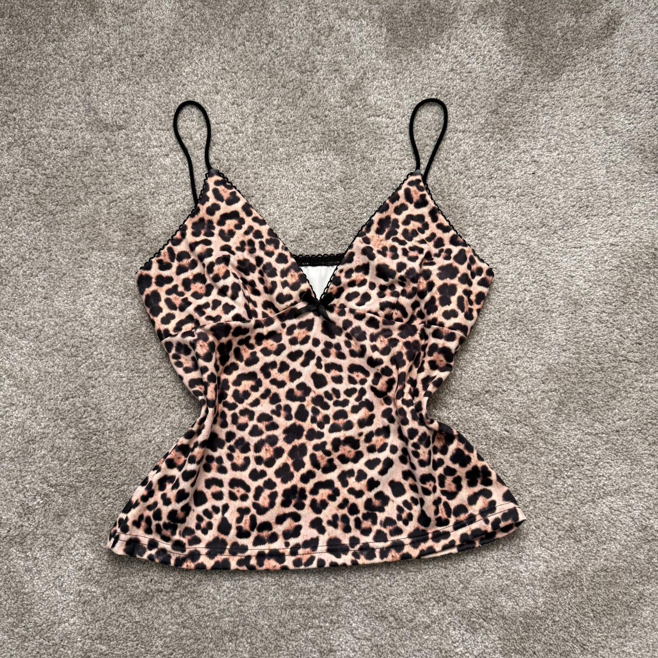 Leopard print cami top SUMWON brand (Straps altered... | Depop