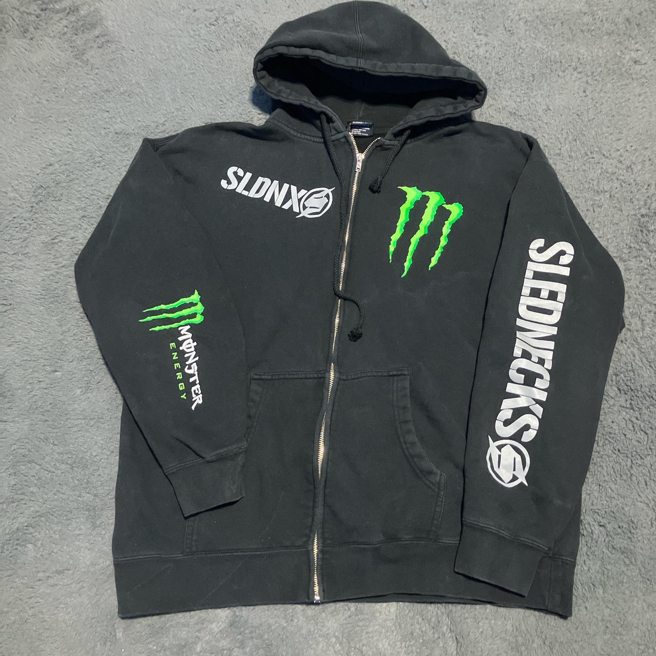monster energy zip up Flawless arm hits good hit... - Depop