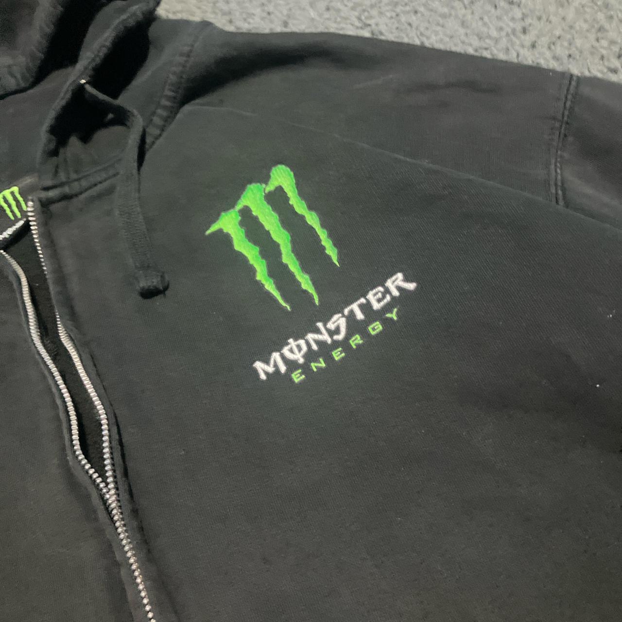 Y2K monster energy zip up no zipper couple notable... | Depop