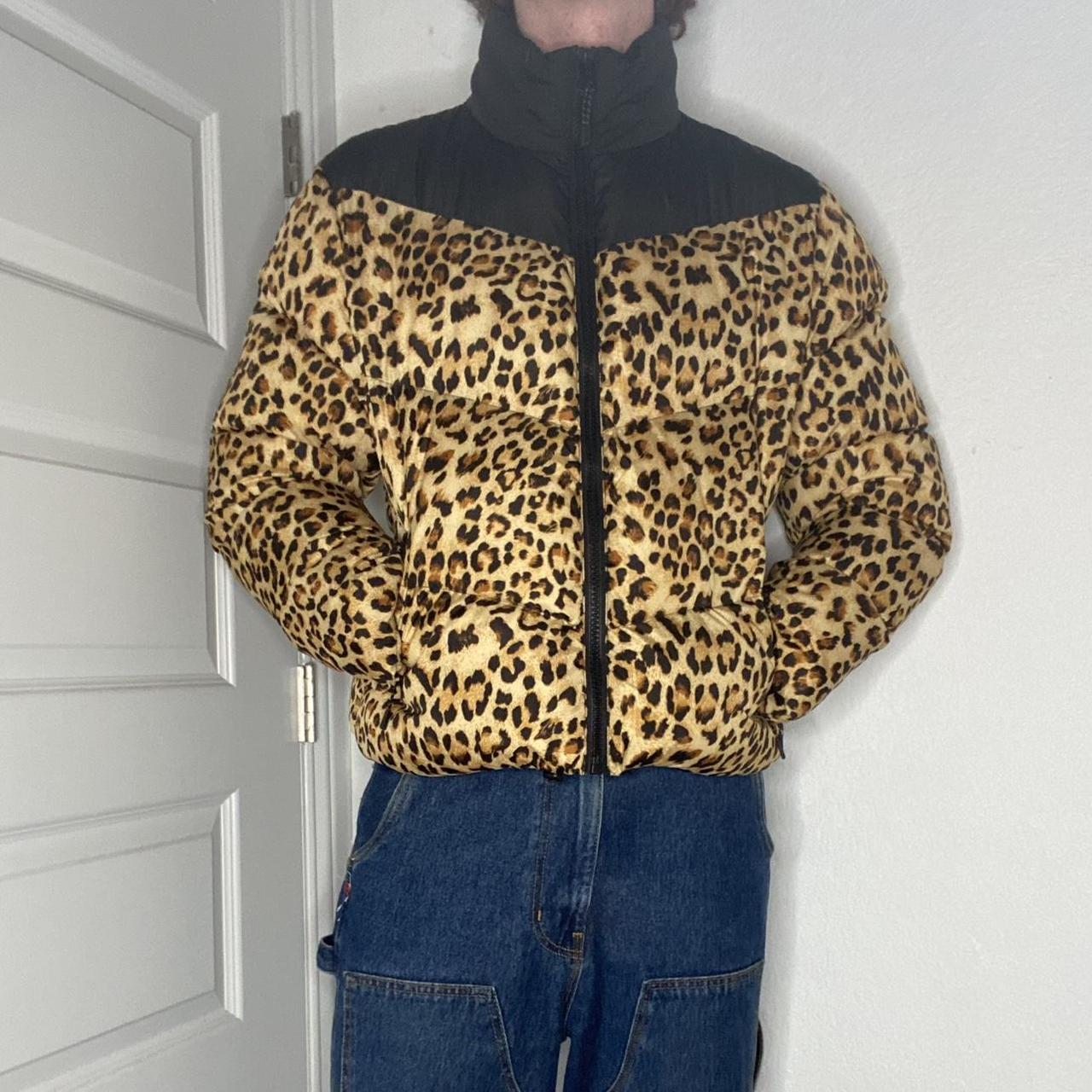 Leopard print puffer jacket #puffer #leopard... - Depop