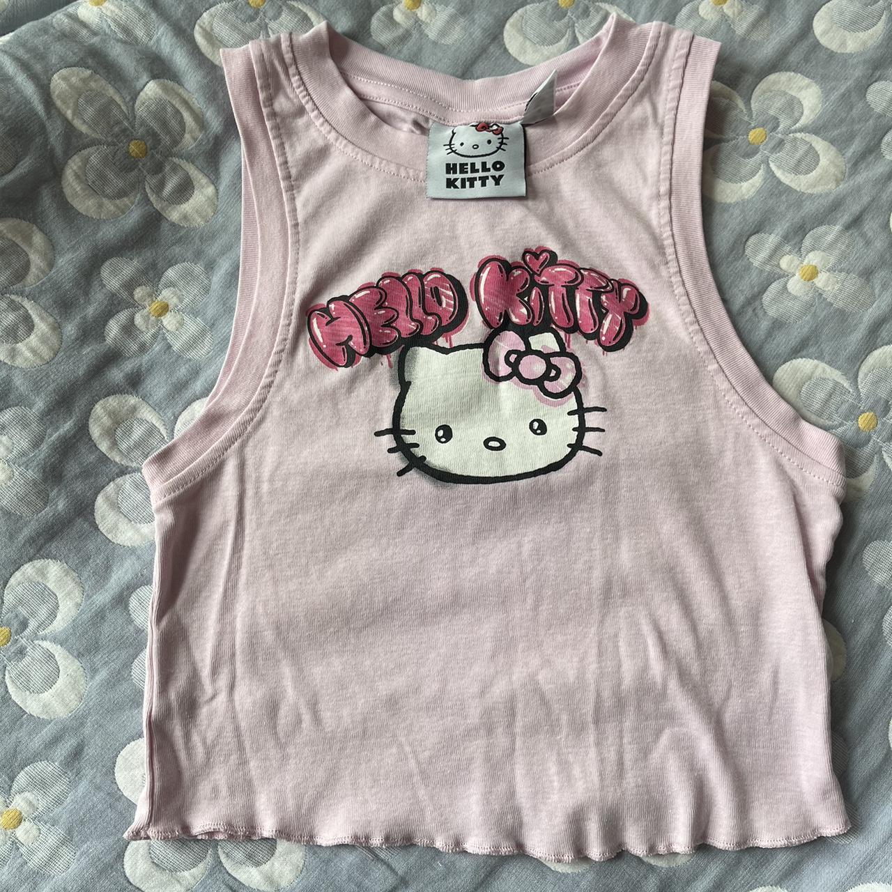 Vintage Baby pink hello kitty crop top - Depop