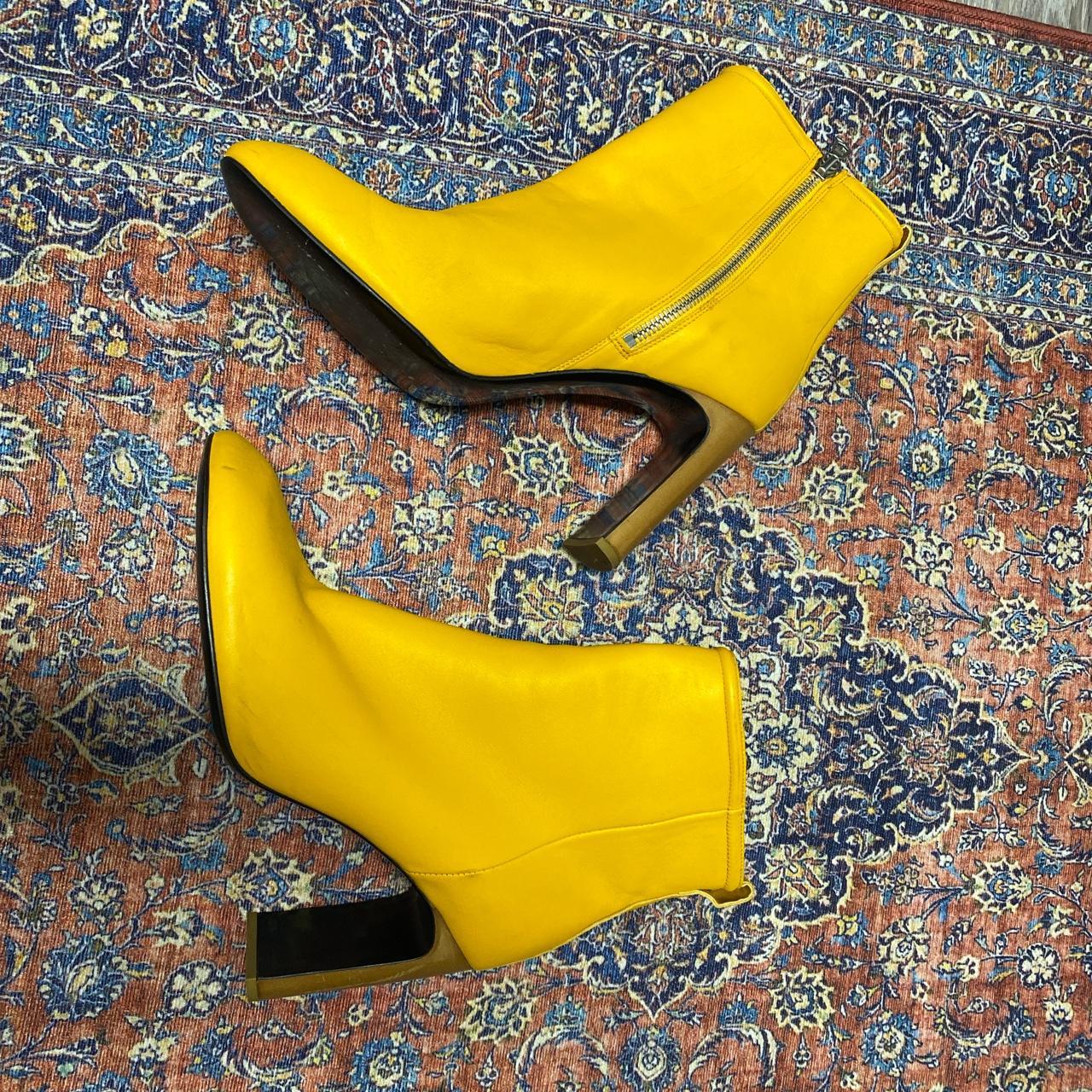 Rag & Bone yellow leather heeled booties size... - Depop