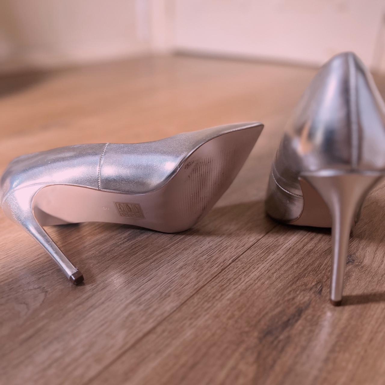 ASOS silver stiletto heels court shoes Size 5... - Depop