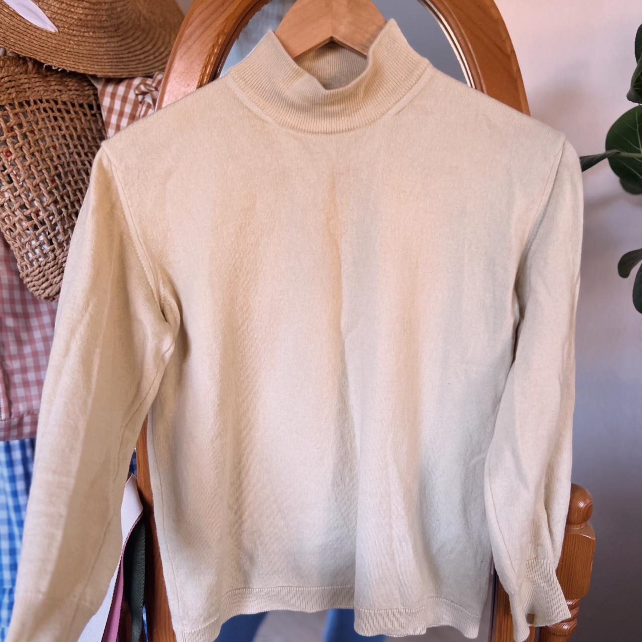 Vintage 100% wool yellow turtleneck jumper YARELL... - Depop