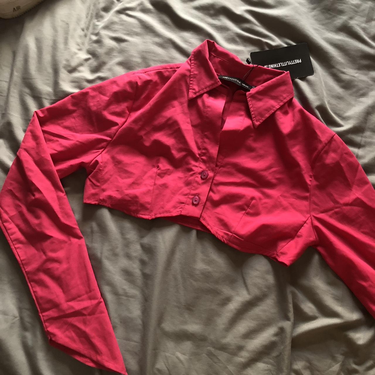 PrettyLittleThing Women's Pink Top | Depop