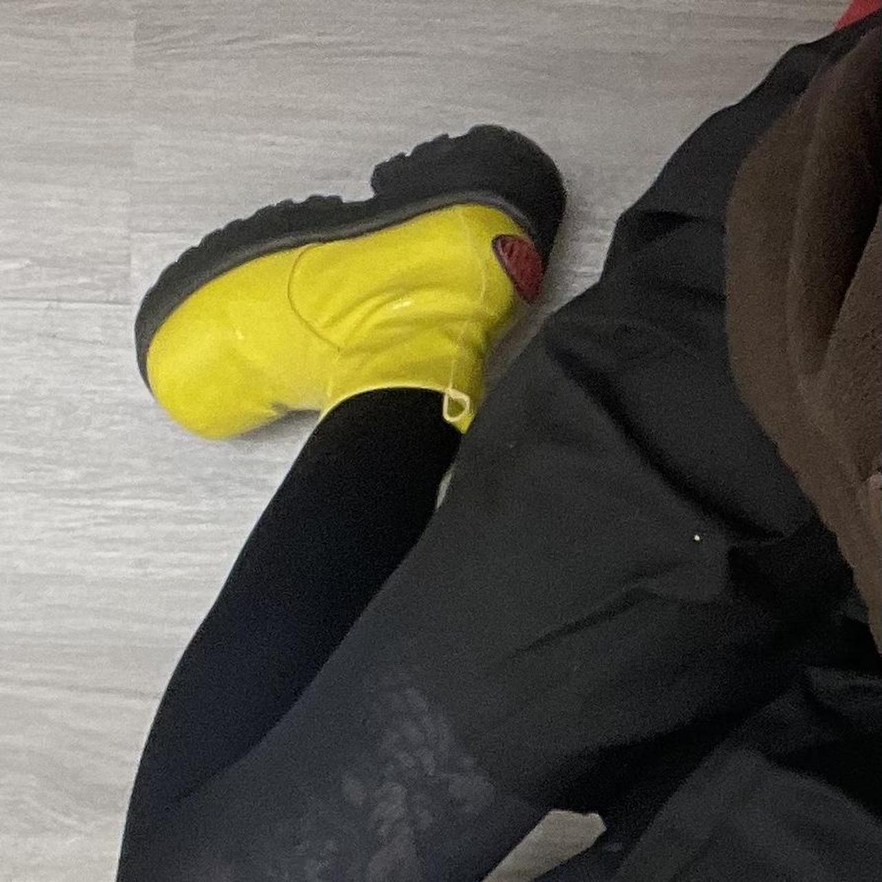 Barely worn unif yellow dada boots... - Depop