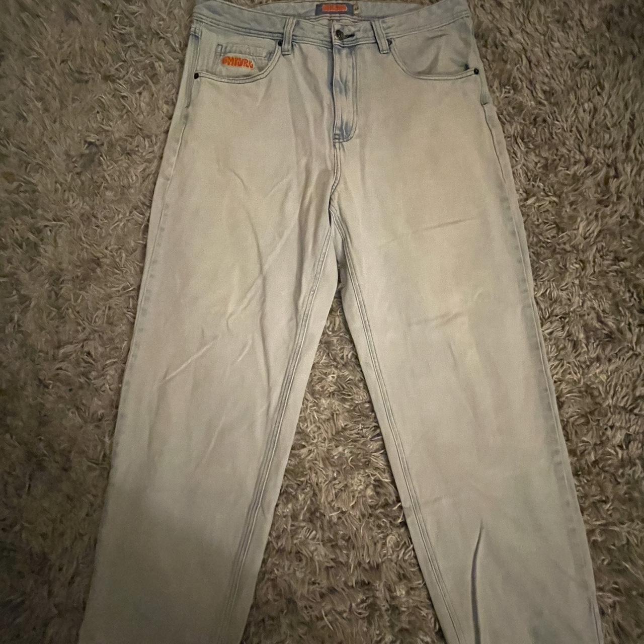 Empyre Men's Blue and White Trousers | Depop
