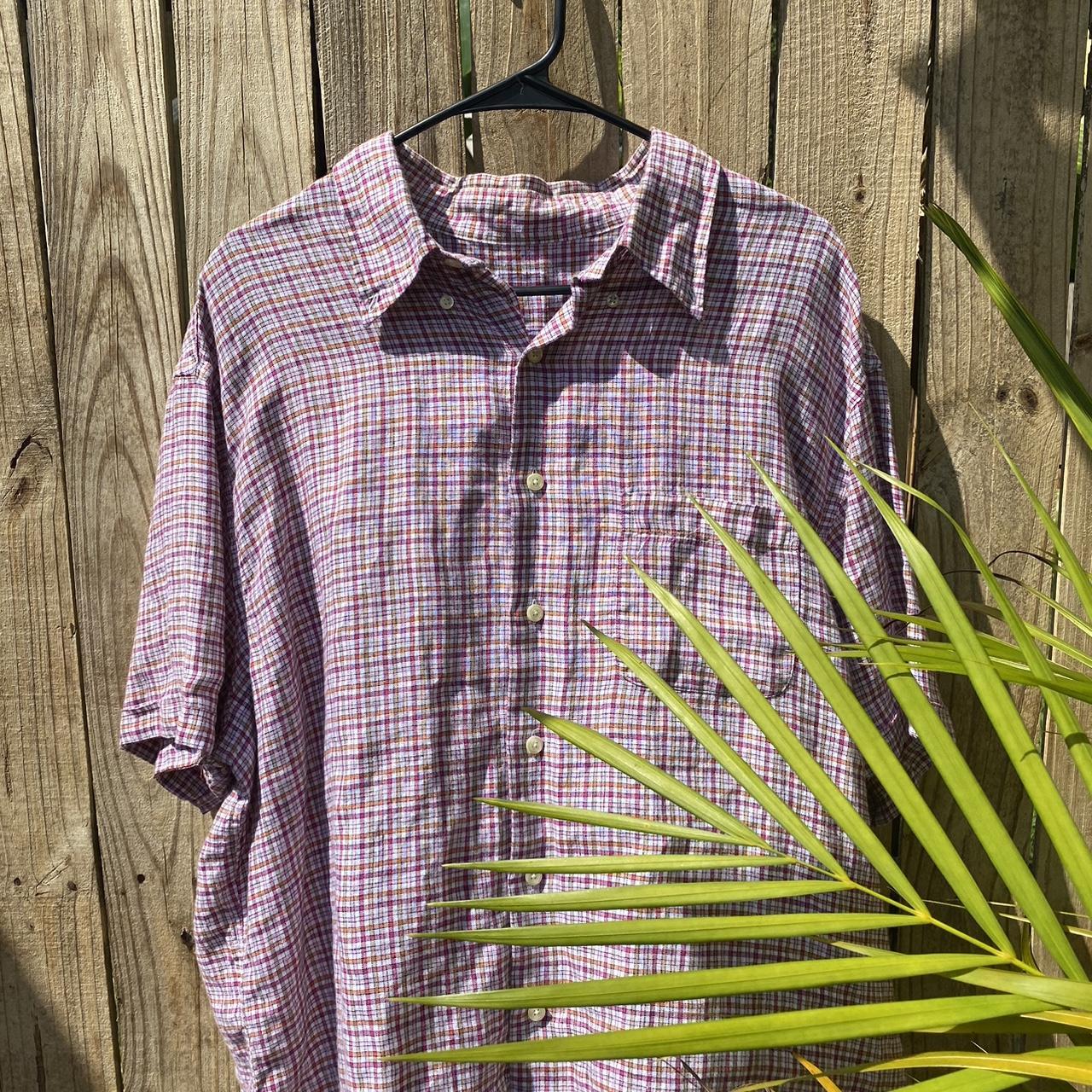 Vintage 90s boxy button up shirt Boxy XL... - Depop