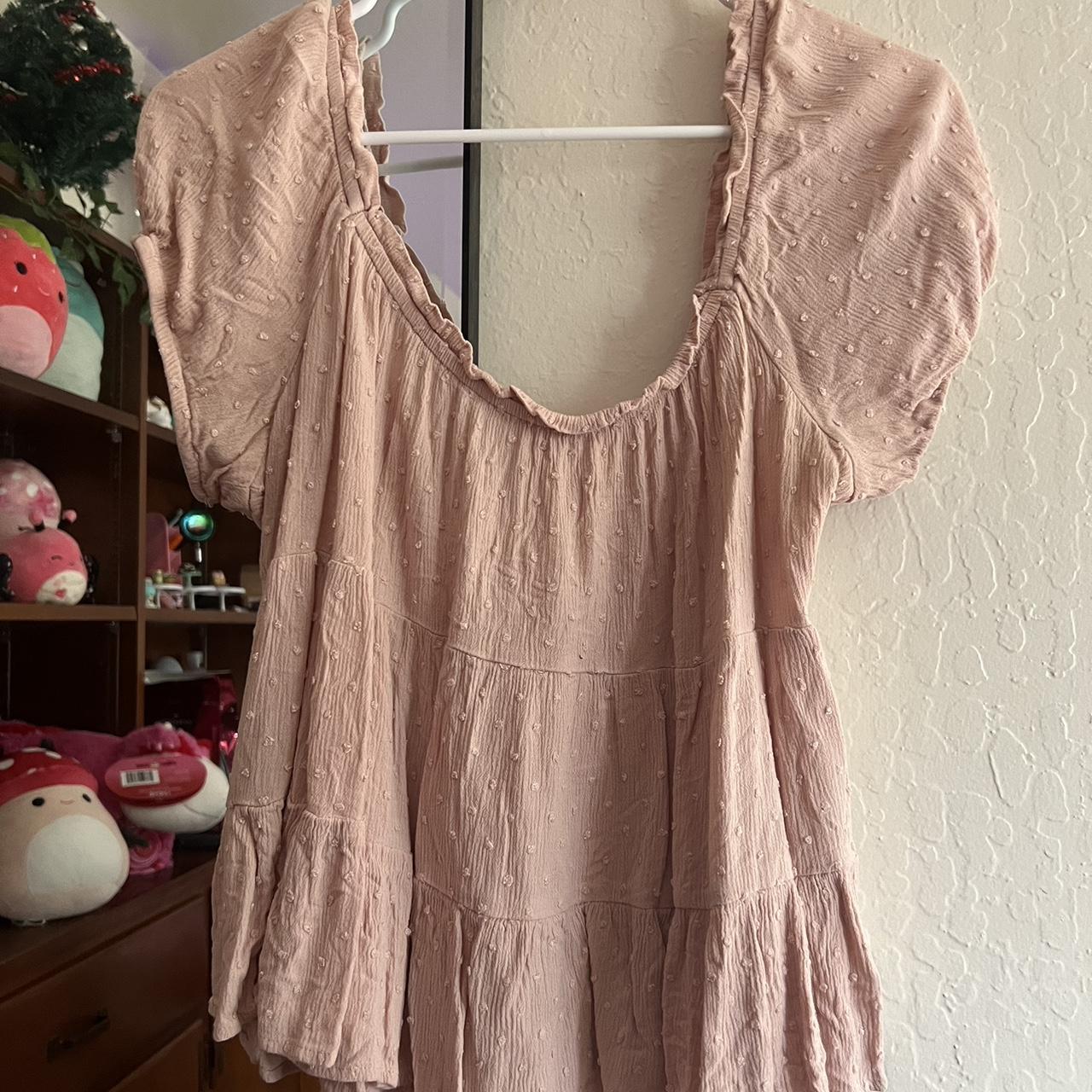 off the shoulder pink flowy shirt 💞 idk the brand -... - Depop