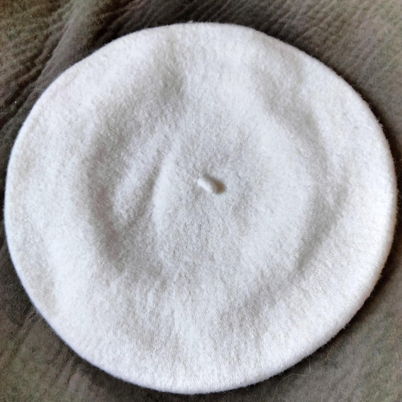 Beret Basque Deluxe white/cream beret 100% wool... - Depop