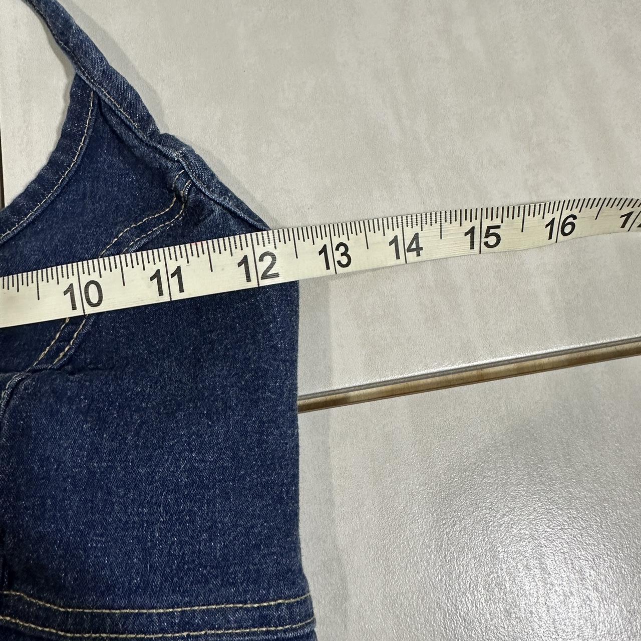 90s Stretchy Denim Halter Mini Dress All orders... - Depop