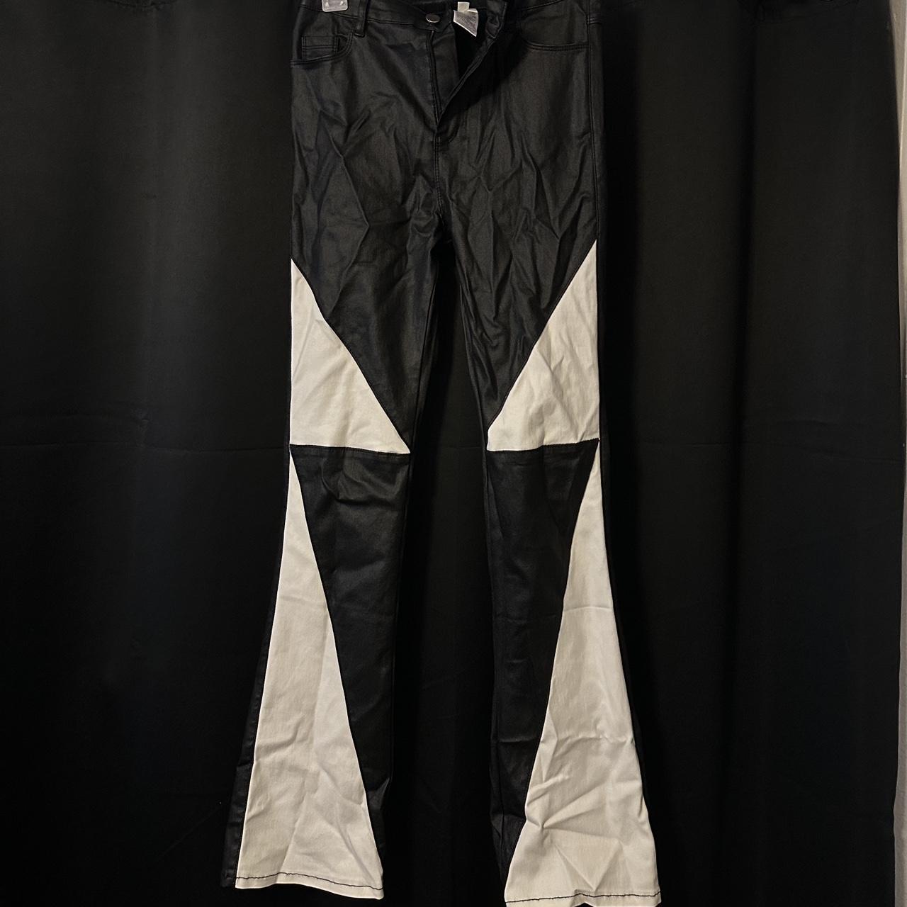 matte leather pants, very stretchy worn once, no... - Depop