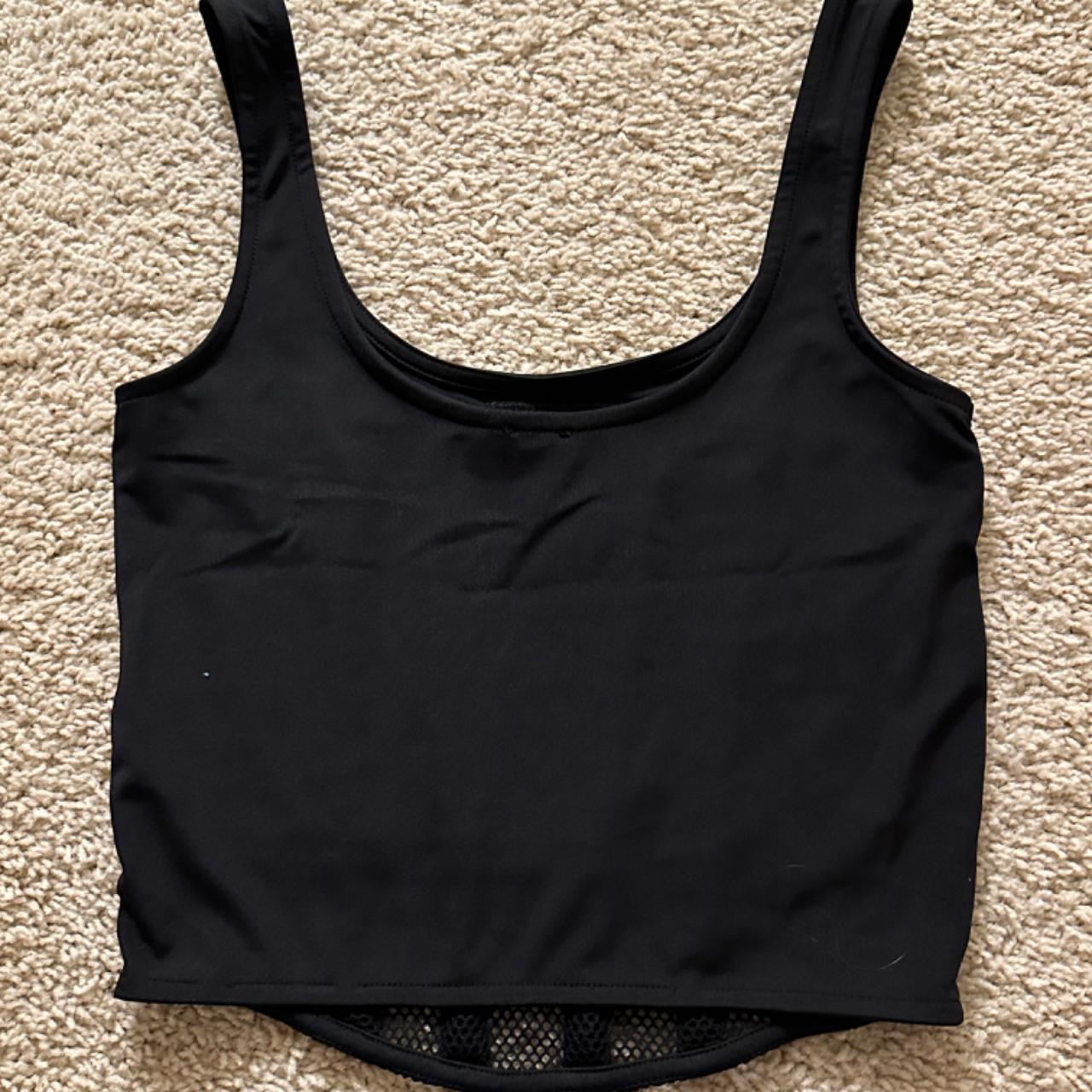 River Island Corset Mesh cropped tank top in black.... - Depop