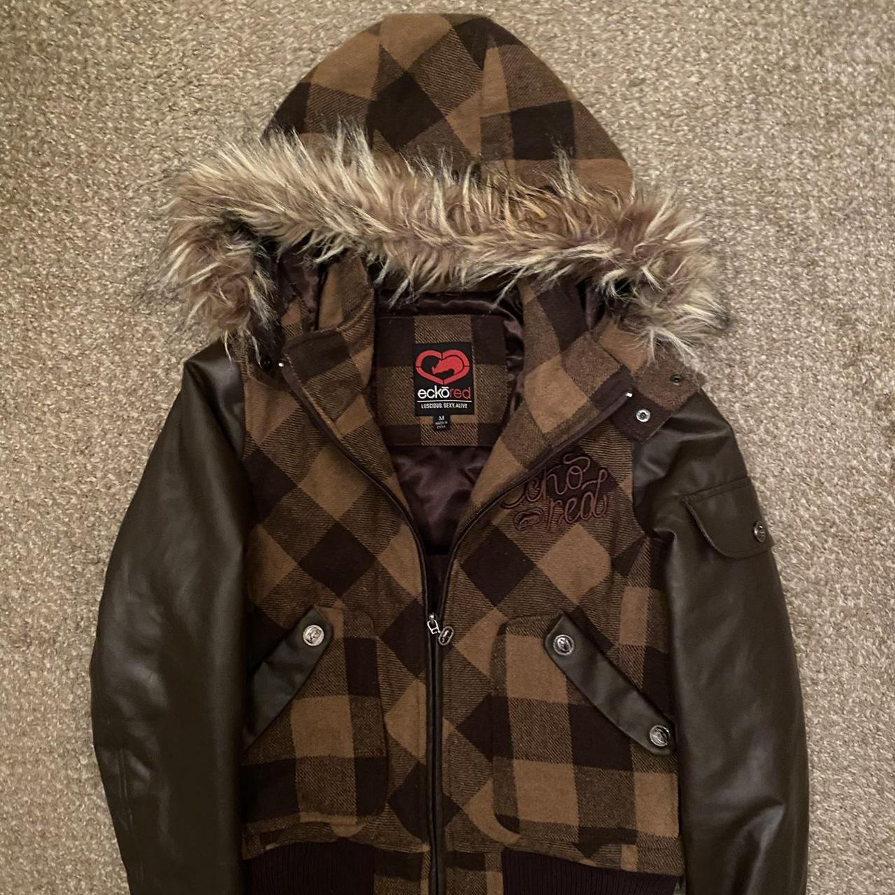 (INSANE) Y2K Ecko Jacket features include fur... - Depop