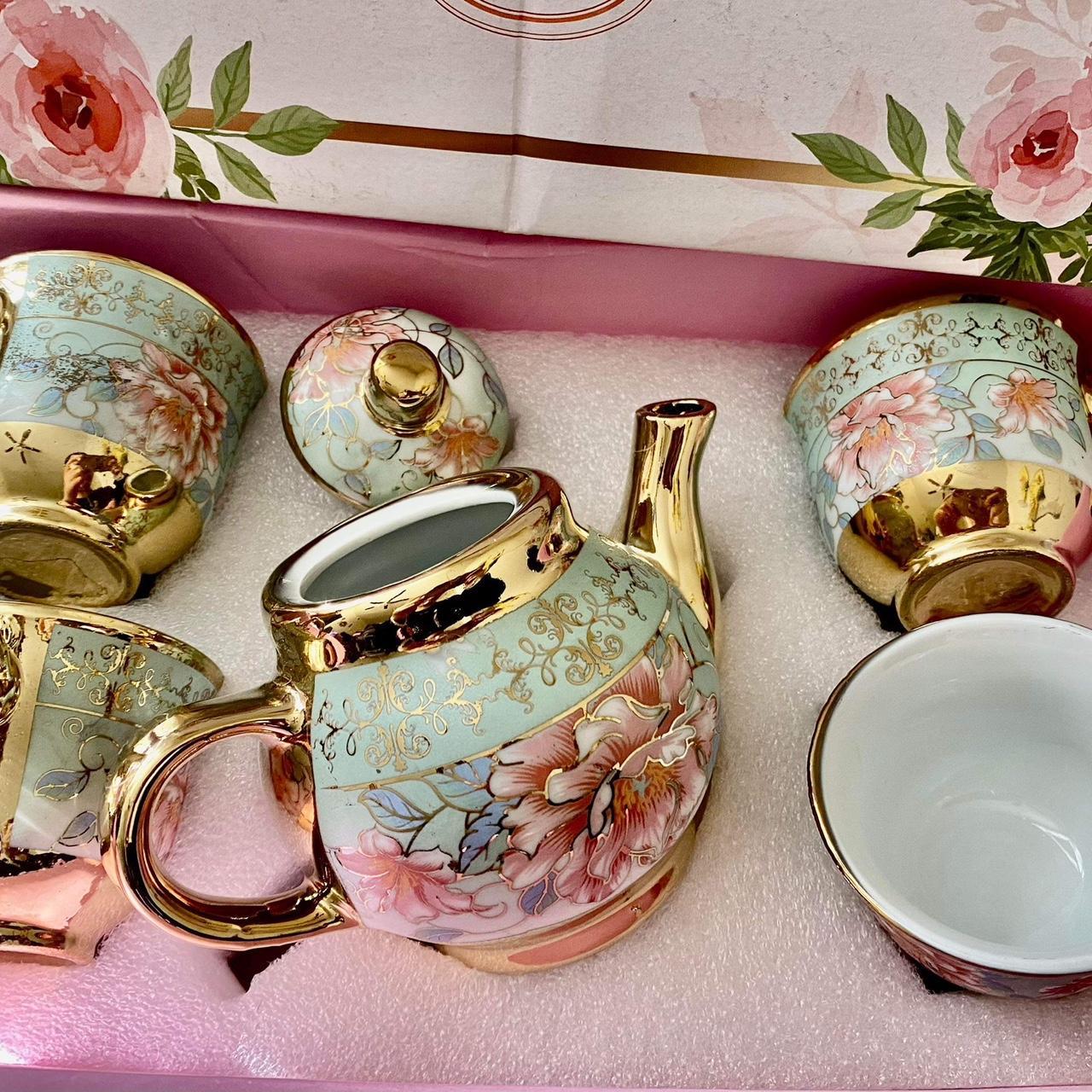 1 teapot with 4 cups in gift box New Beautiful tea... - Depop