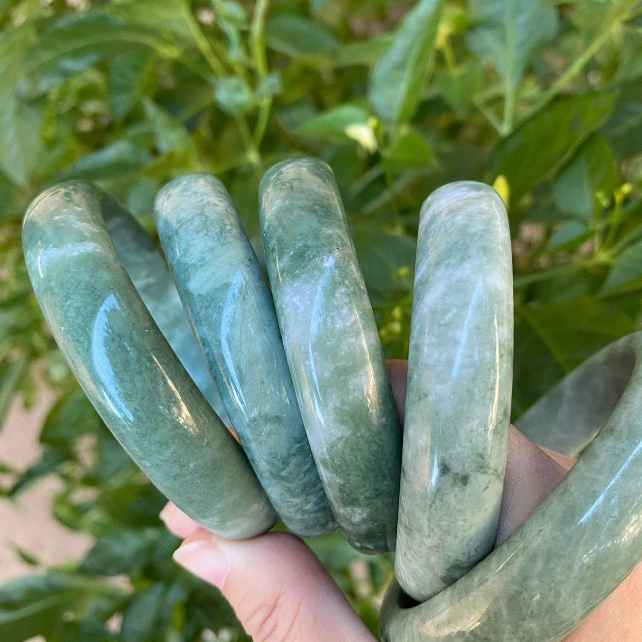 Jade stone bangle Diameter 2.5–3 inches - Depop