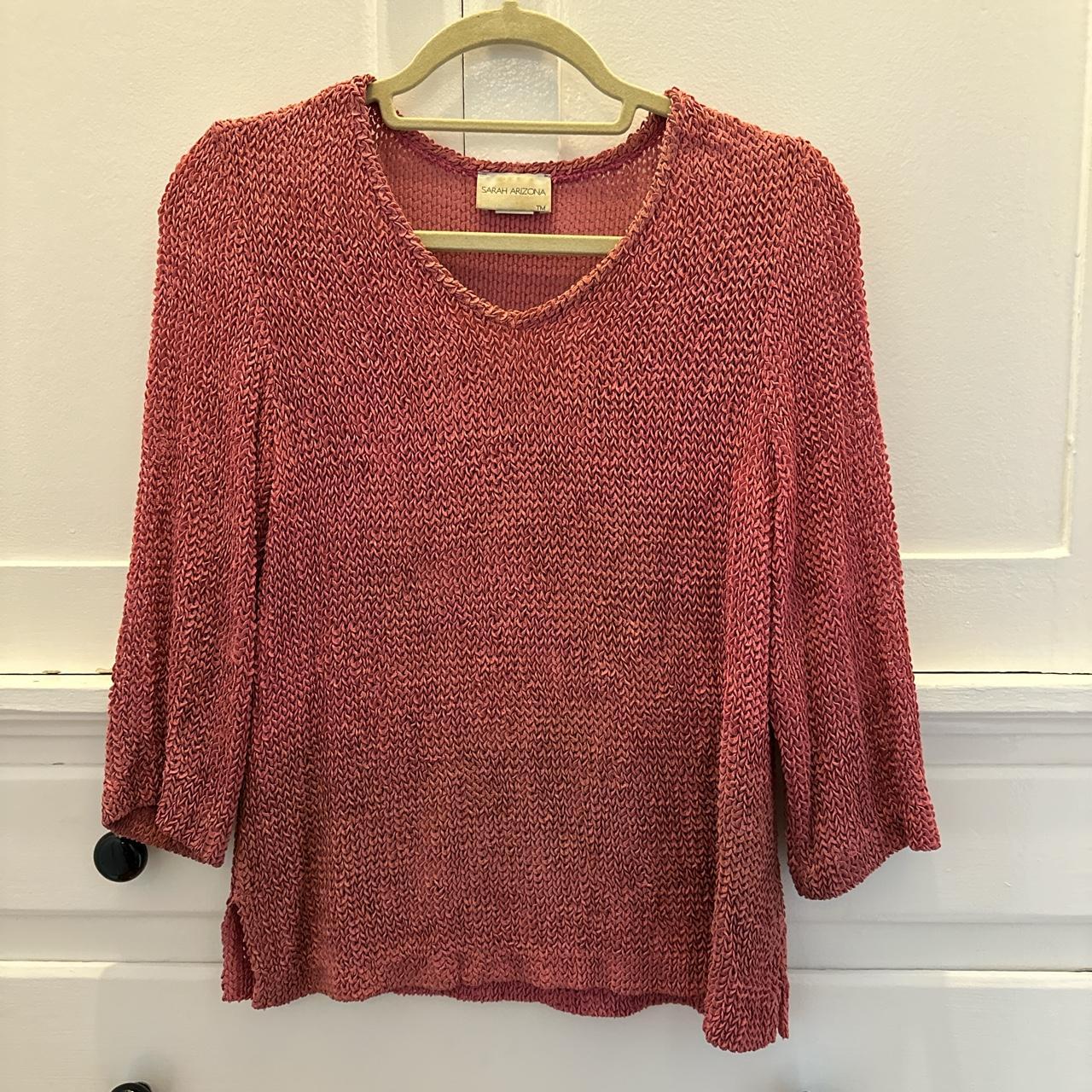 women’s vintage sarah arizona mauve pink v-neck... - Depop