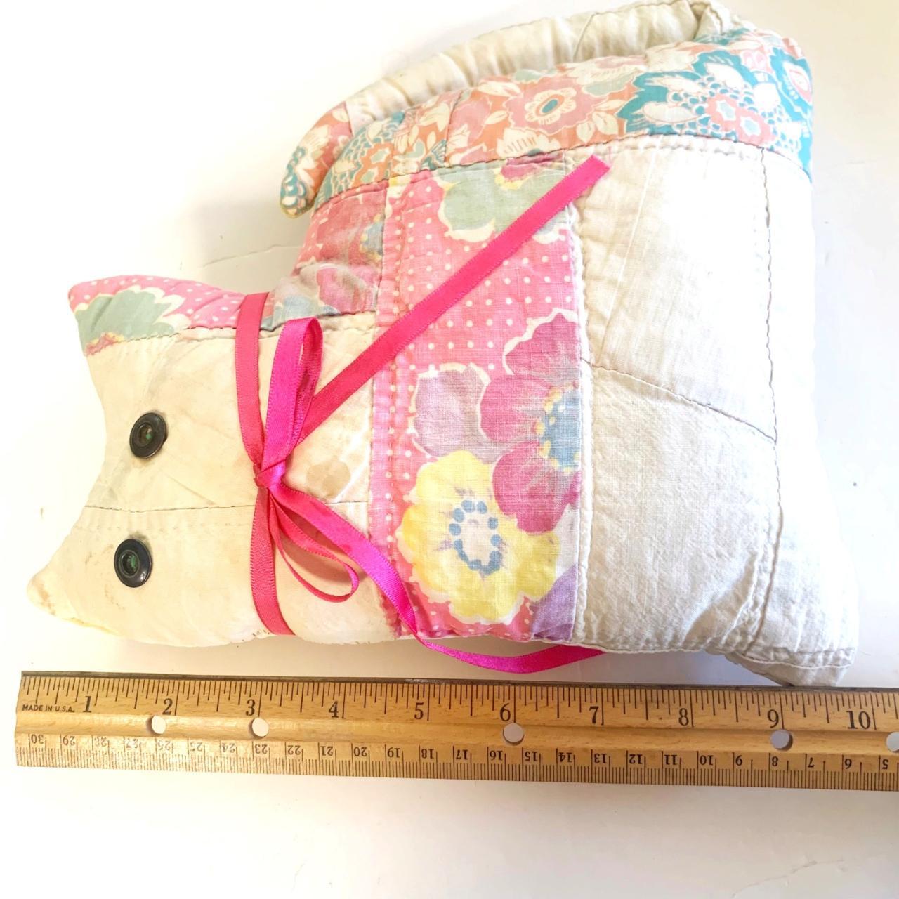 Vintage Patchwork Quilt Cat Kitty Plush Stuffed... - Depop