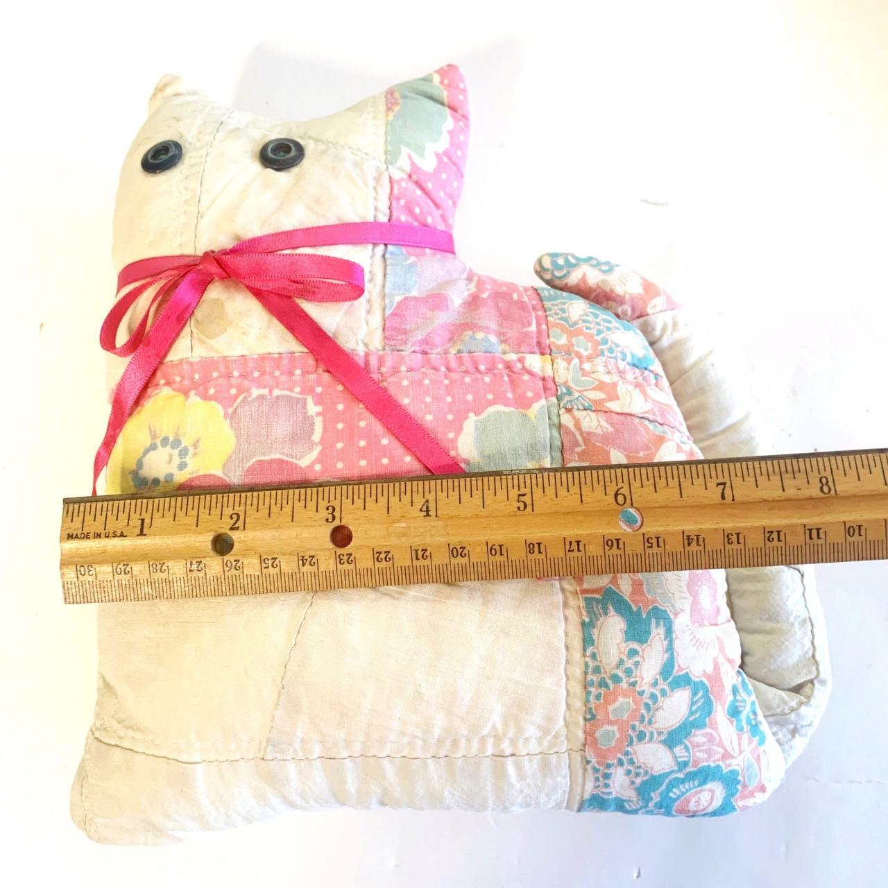 Vintage Patchwork Quilt Cat Kitty Plush Stuffed... - Depop