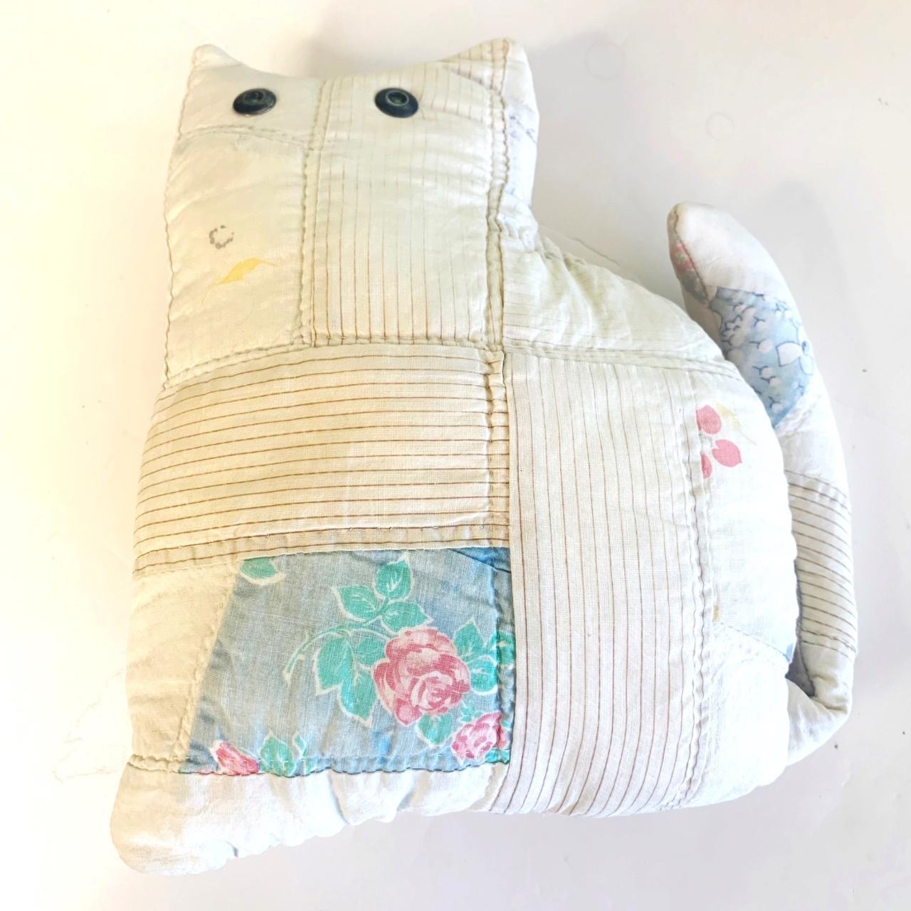Vintage Patchwork Quilt Cat Kitty Plush Stuffed... - Depop