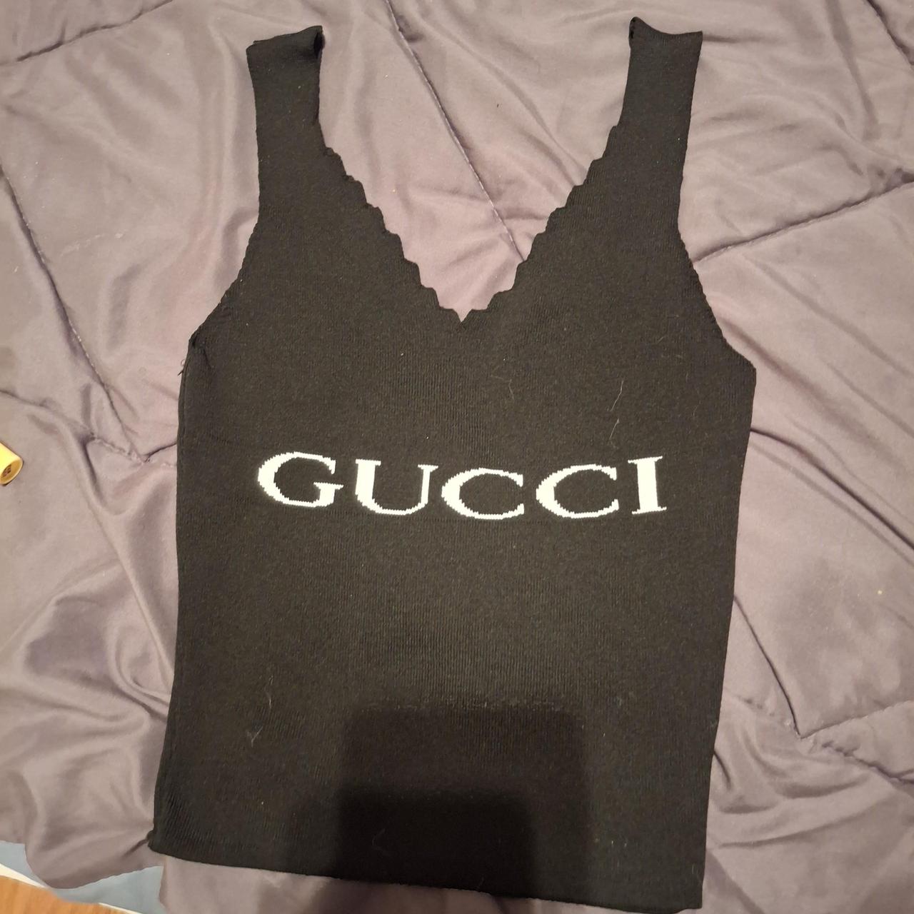 Black gucci tank top. S maybe XS | Depop