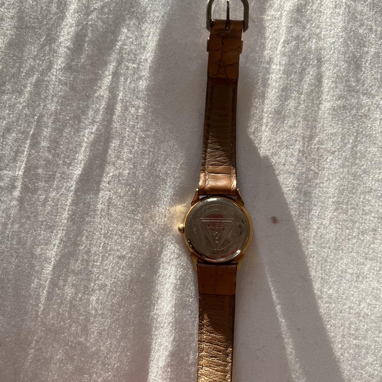 Vintage Guess brown & gold watch in sterling silver.... - Depop