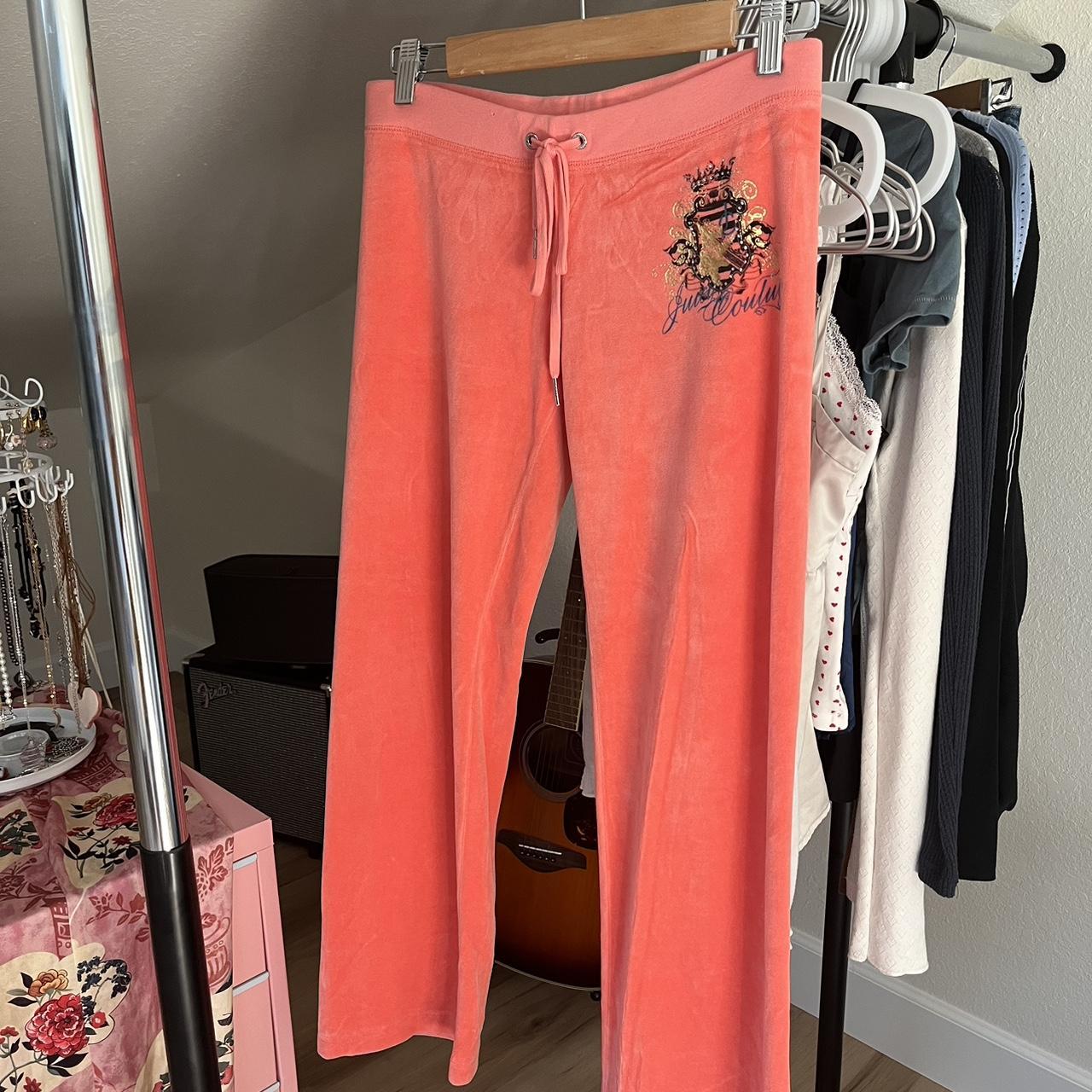 juicy couture velour track pants color: pink /... - Depop