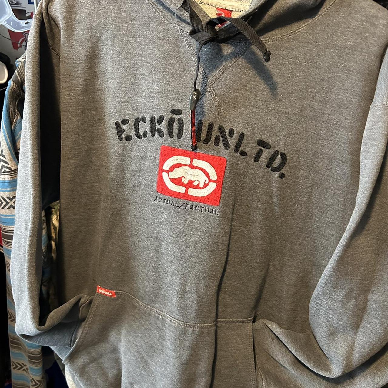 vintage y2k ecko unltd hoodie tagged large measures... - Depop