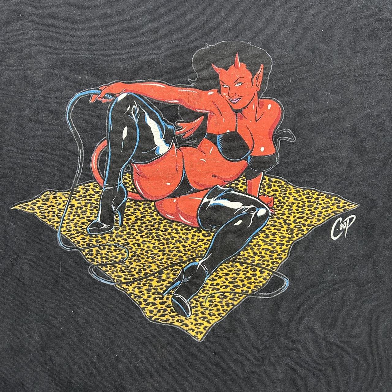 early 2000s coop devil girl shirt tagged medium... | Depop