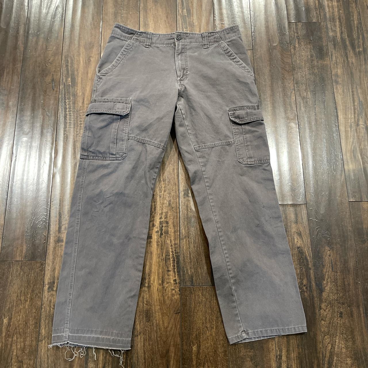 Grey Wrangler Cargo pants. Size 34–30. 7/10... - Depop