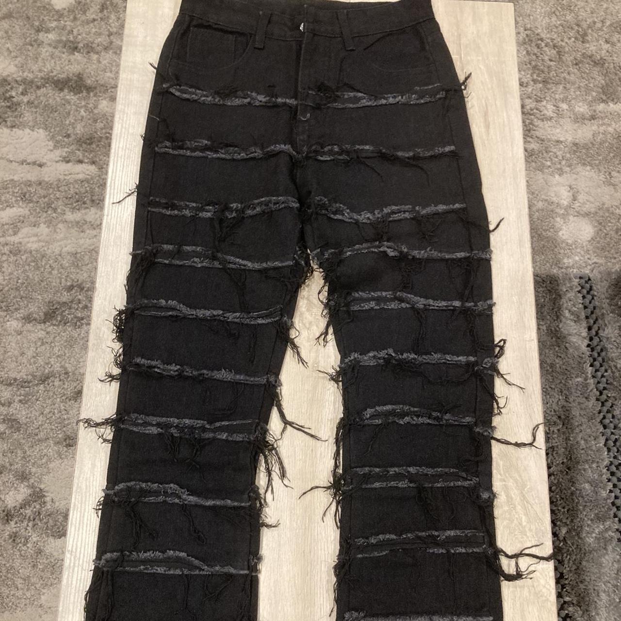 Black stacked jeans😮‍💨🔥 fits like a (29x30) In great... - Depop