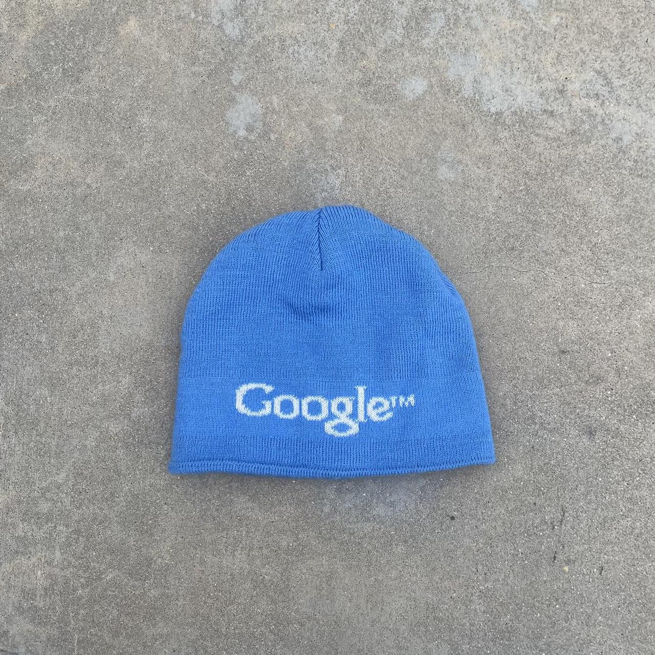 Light Blue Google Beanie #google #y2k - Depop