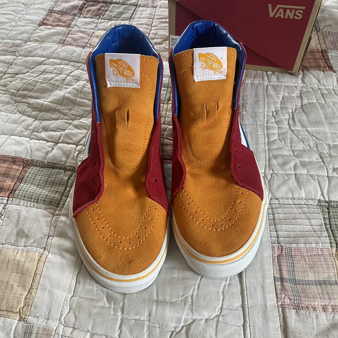 High top color block vans Practically brand new,... - Depop