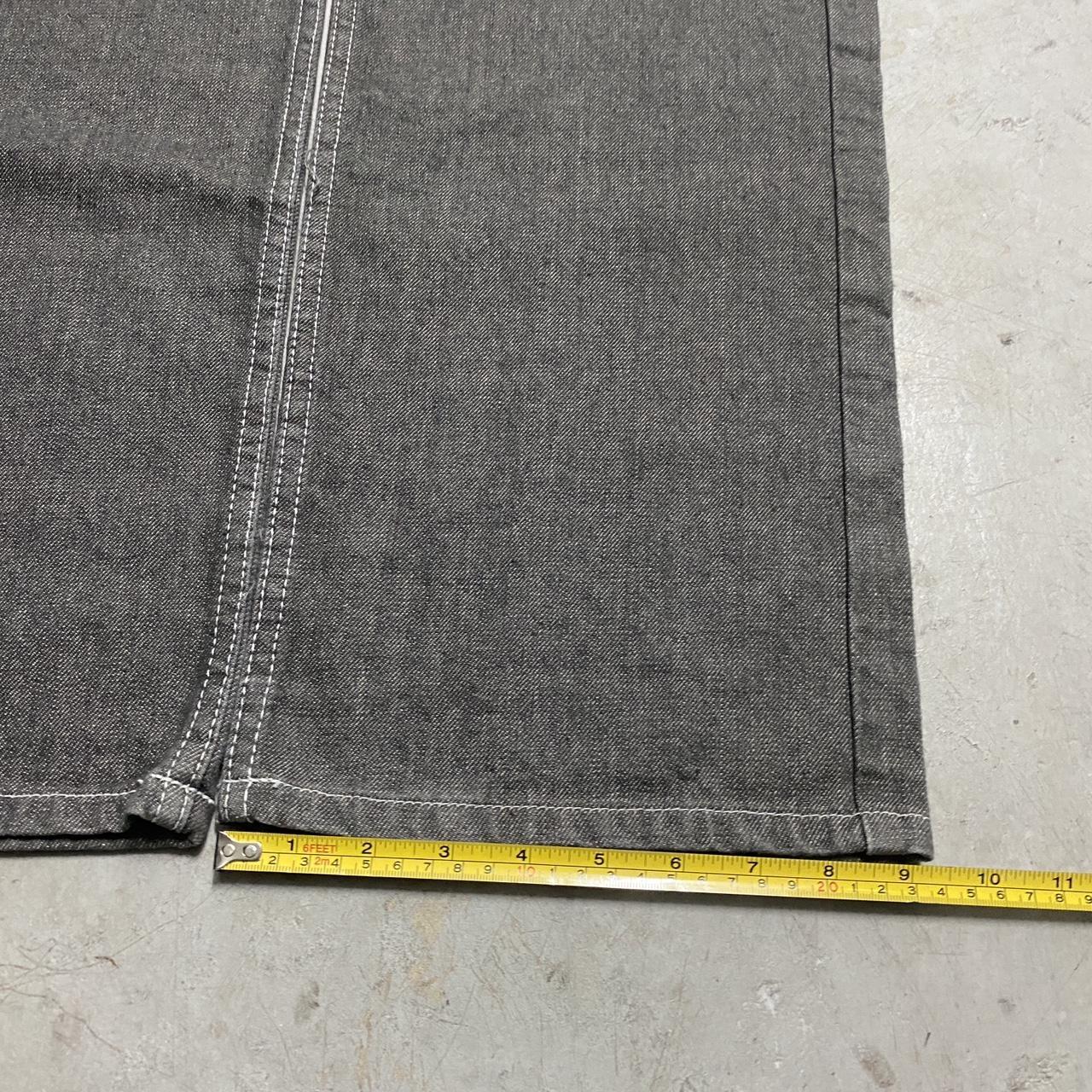 2000s Basic Code grey flared raver jeans with crazy... | Depop