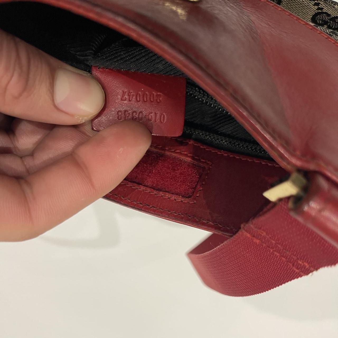 Vintage Gucci og monogram side bag in red leather,... - Depop