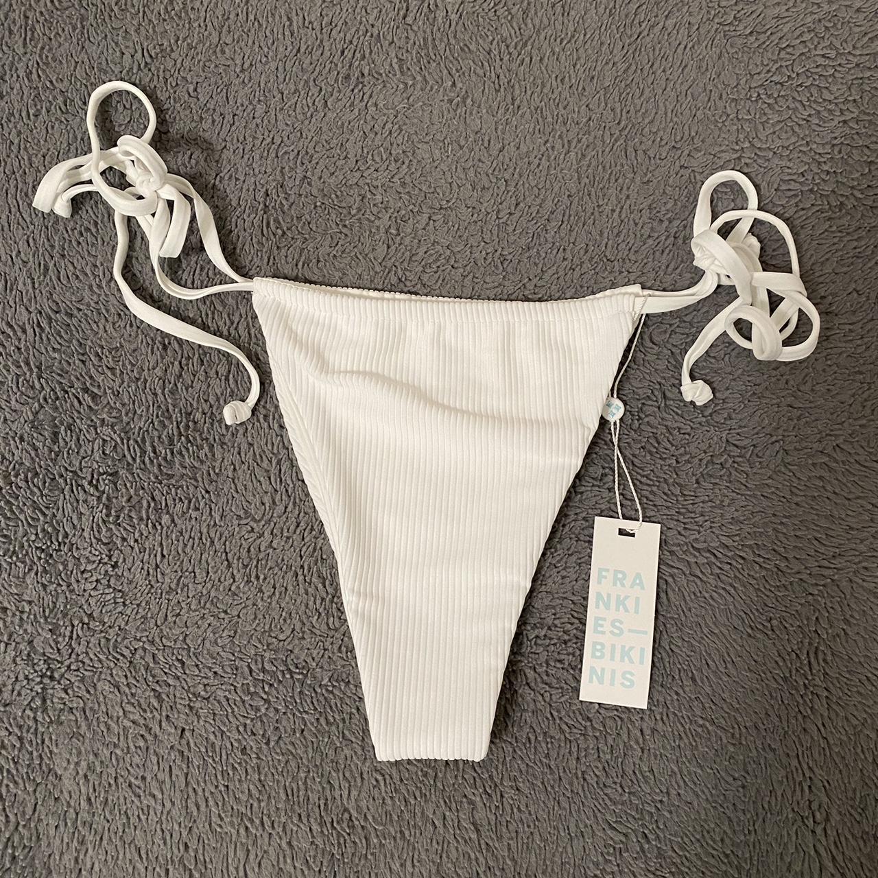 Frankies Tia Ribbed Bikini Bottoms in White. Size... - Depop